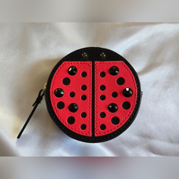 kate spade | Bags | Kate Spade Red And Black Ladybug Coin Pouch In Euc ...